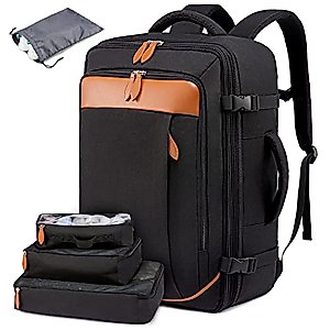 LOVEVOOK Carry on Backpack, 40L Travel Backpack for Women Men Airline Approved, Expandable Large Suitcase Backpacks With 4 Packing Cubes, Aer Travel Pack 3, Water Resistant Weekender Bag