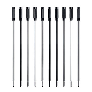 Black Ink Refills (10pcs), Replaceable Pens Refills, 1mm Medium Tip - Black
