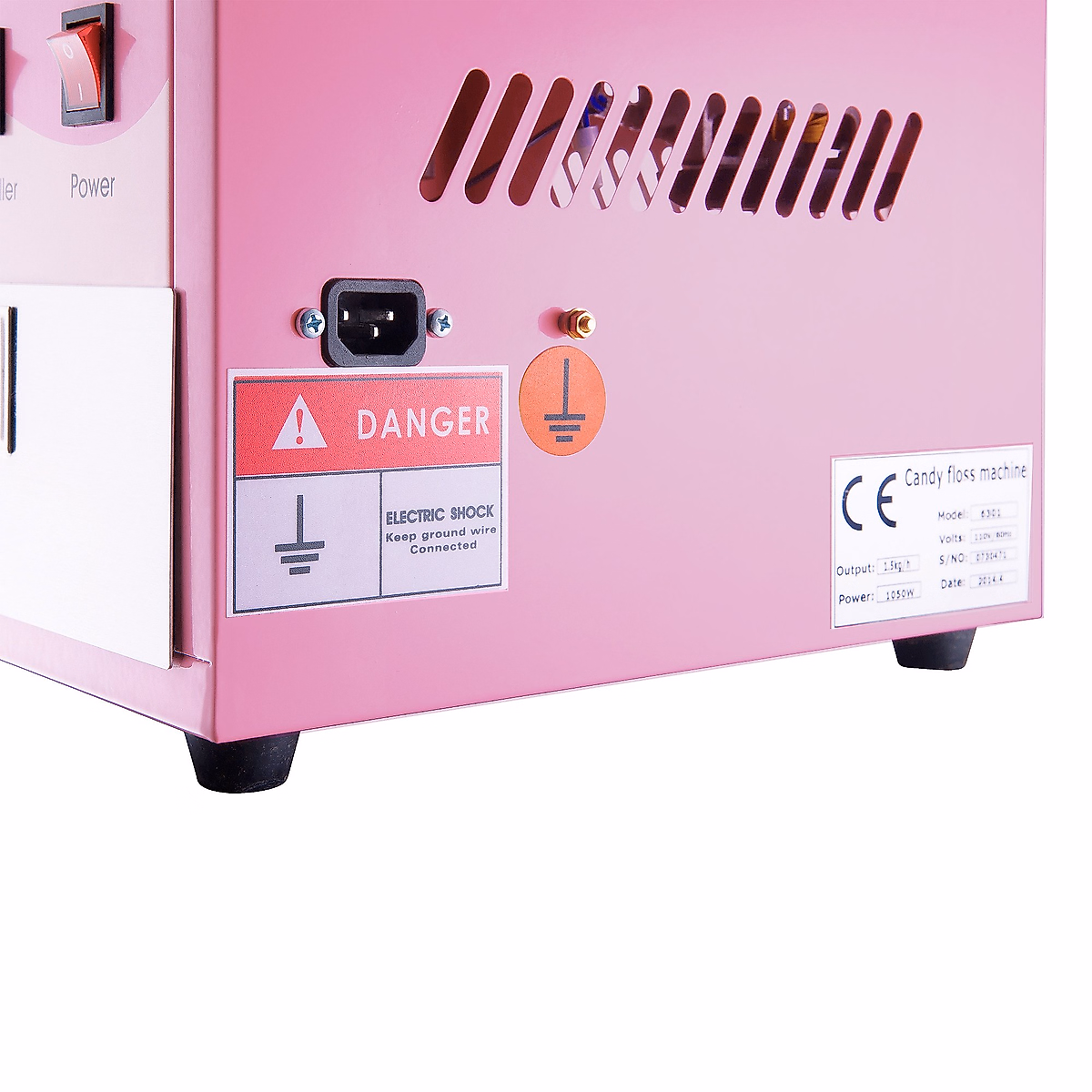 Cotton Candy Machine – 1000W Vortex Floss Maker with Stainless-Steel Pan - Uses Sugar or Hard Candy for Party Treat by Great Northern Popcorn (Pink)