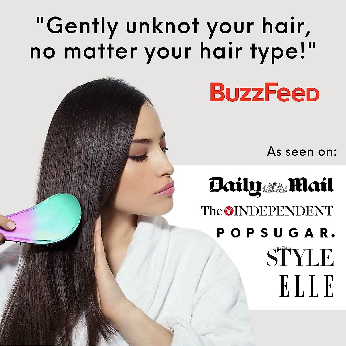 Lily England Detangler Brush & Comb Set - Lightweight Wide Tooth Detangling Tool for Women & Kids - Smooths Curly, Straight, Dry, Fine, & Thick Hair, Purple