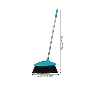 LIFKOME Broom for Floor Cleaning with 84 inch Long Handle Heavy Duty Broom for Sweeping Indoor Outdoor Kitchen Office Green