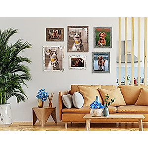 Califortree Rustic Brown 11x14 Picture Frame - Display Photos 8x10 with Mat or 11x14 Without Mat - Real Glass Inside - Set of 2