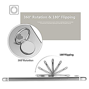 2PCS Cell Phone Ring Holder Finger Kickstand 360°Rotation Ring Grip Universal Mobile Phone Ring for iPhone X 8 7 Plus 6S 6, Samsung Galaxy S6 S7 S8 S8 Plus, Note, LG and All Other Phones(Gunmetal)