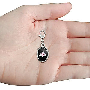 GRAPHICS & MORE Looney Tunes Sylvester Face Antiqued Bracelet Pendant Zipper Pull Oval Charm with Lobster Clasp