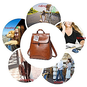 WINK KANGAROO Fashion Shoulder Bag Rucksack PU Leather Women Girls Ladies Backpack Travel bag (brown)