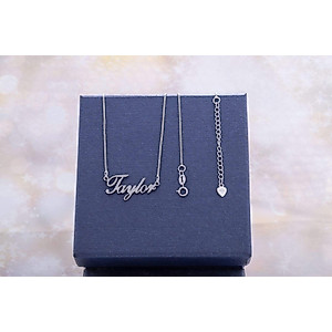 Lutilo 925 Sterling Sliver Custom Name Necklace Personalized Initial Necklaces Pendant Jewelry Gift for Her (Blessed)