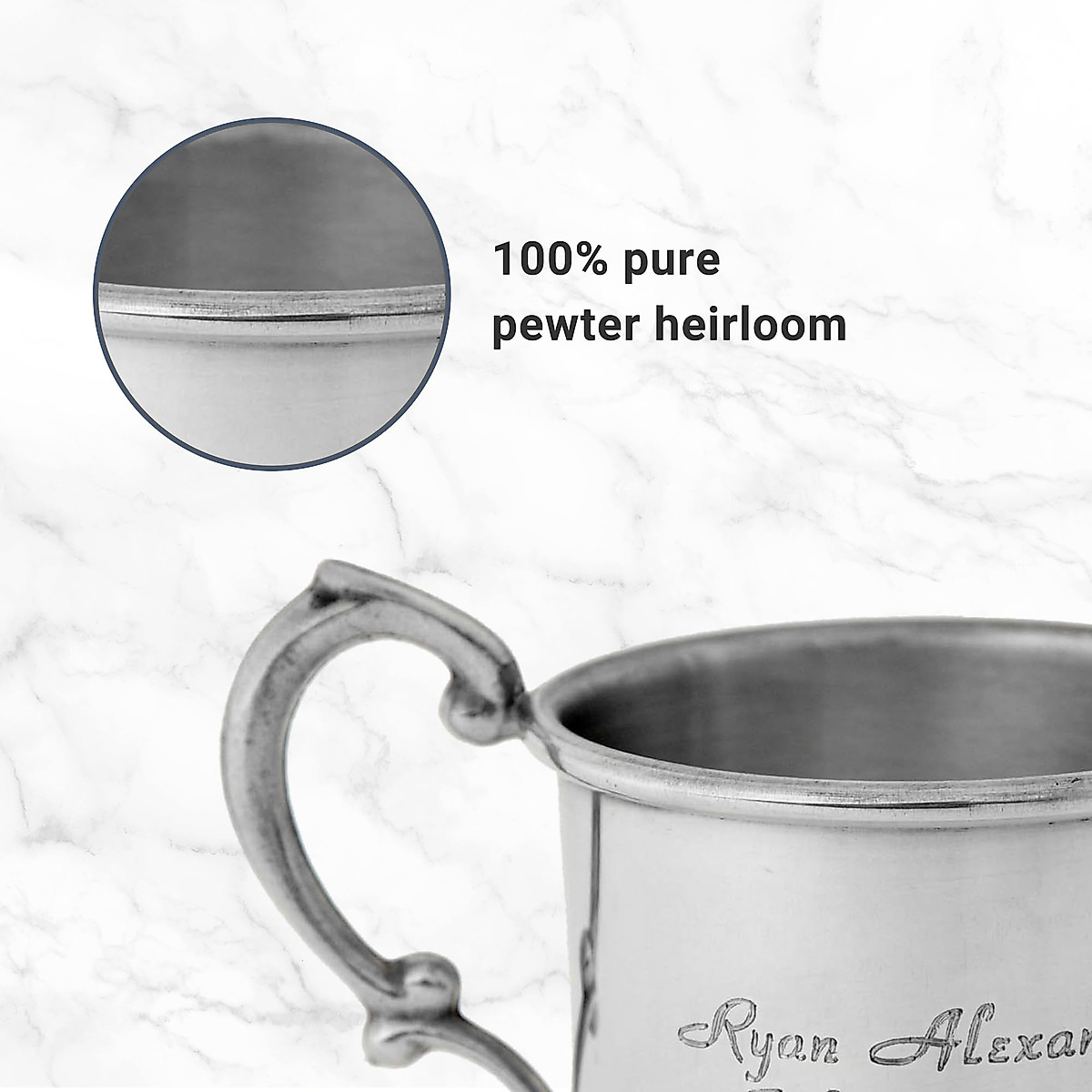 Let's Make Memories Personalized Keepsake Pewter Baby Cup - Newborn Gift - Heirloom - New Parents