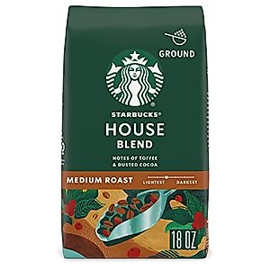 Starbucks Ground Coffee—Medium Roast Coffee—House Blend—100% Arabica—1 bag (18 oz)