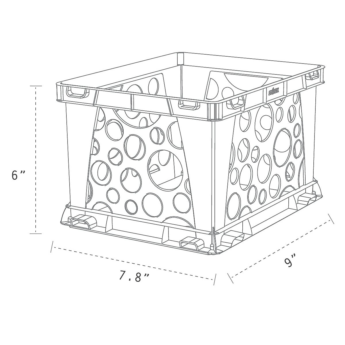 Storex Premium File Crate with Molded Handles – Letter and Legal Document and Folder Storage, Blue/White 3-Pack (61767U03C)