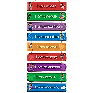 Chunful Set of 9 Boys Room Bedroom Decor Boys Inspirational Wall Decor Wood Hanging Plaque Motivational Boy Bedroom Wall Sign for Kids Teenage Toddler Boy (Black Boy)