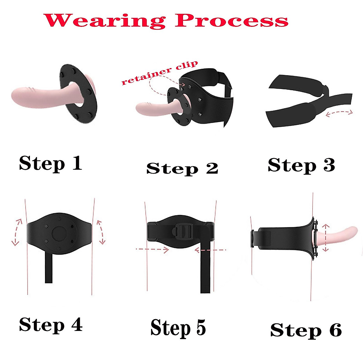 Vilpory Silicone Wearable Dildos Thigh Wear Pants- Strap On Harness Pants Strapless Sex Toys for Men Women Couples Les (L)