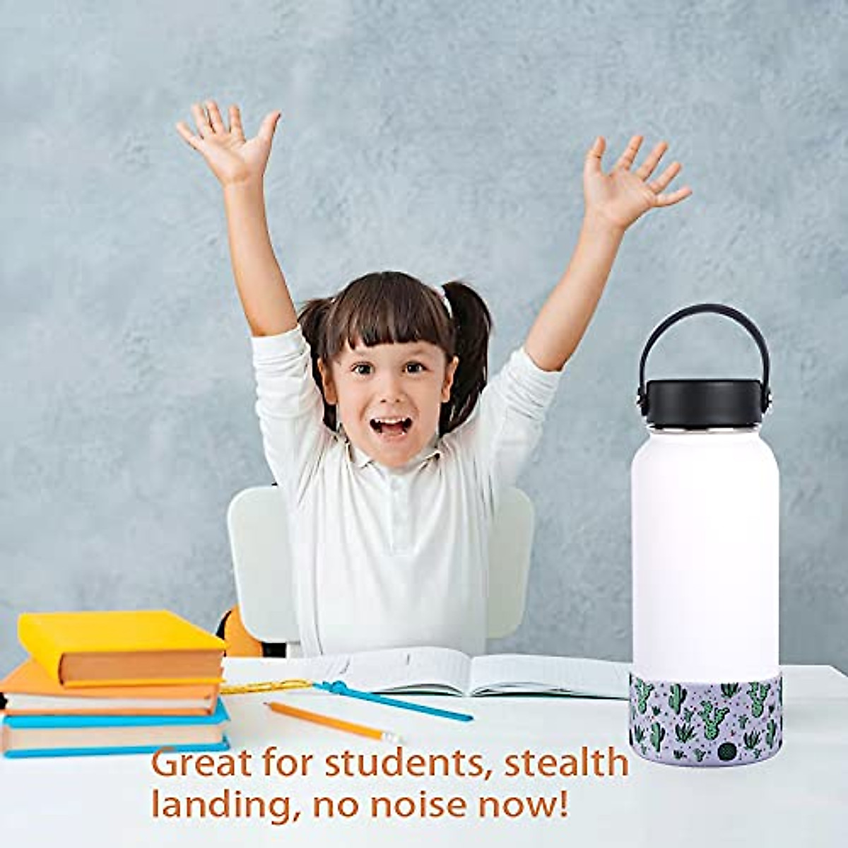 WK IEASON Protective Silicone Sleeve Boot for 20-40oz Stanley Tumbler and Compatible with 12oz 21oz 24oz Hydro Flask Wide Mouth Water Bottle,Simple Modern,Yeti and Other Brand Water Bottle(Cactus Fog)