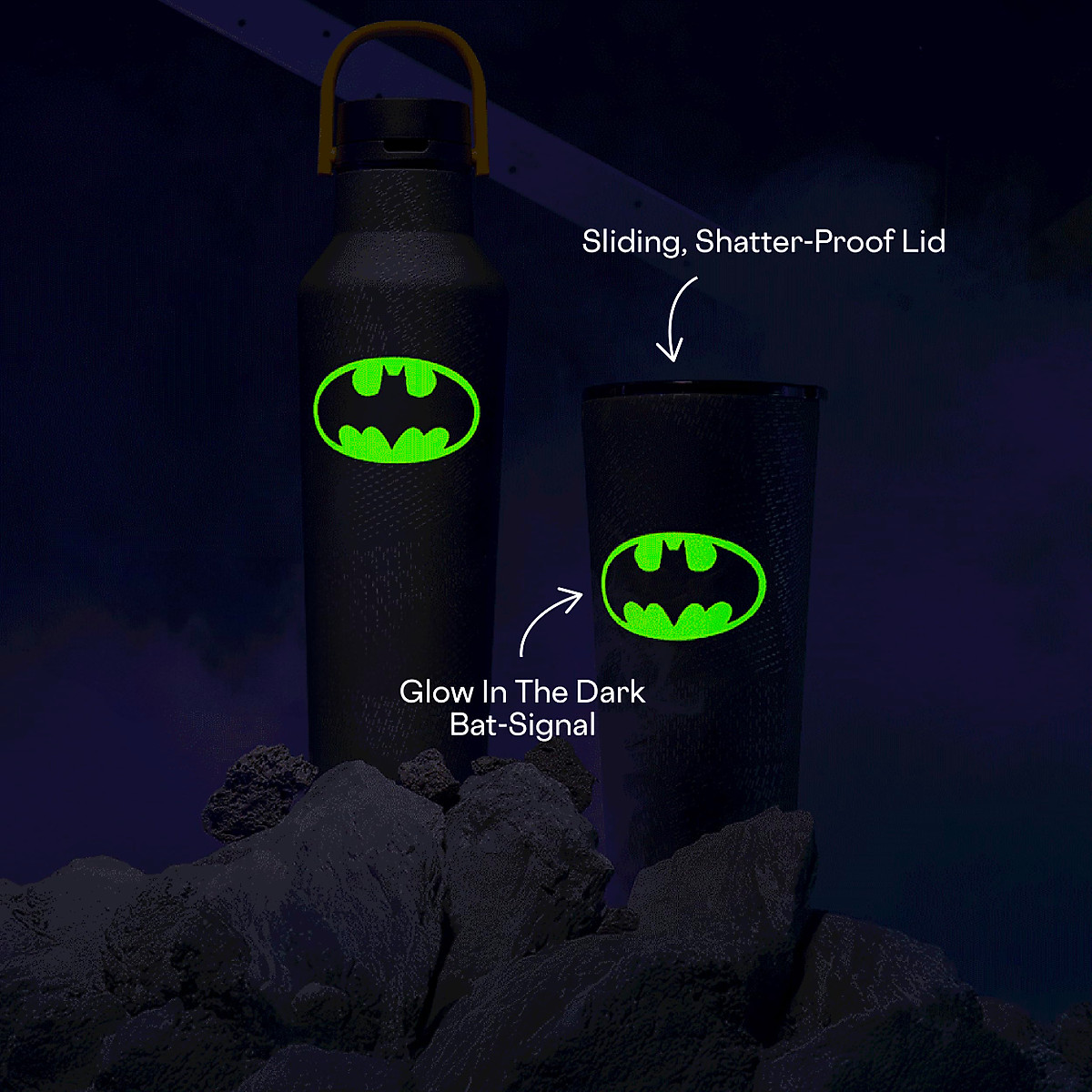 Corkcicle x Warner Brothers Batman Classic Insulated Coffee Mug with Lid, 24 oz – Stainless Steel Travel Tumbler Keeps Drinks Cold 9+hrs, Hot 3hrs – Cupholder Friendly Travel Coffee Tumbler