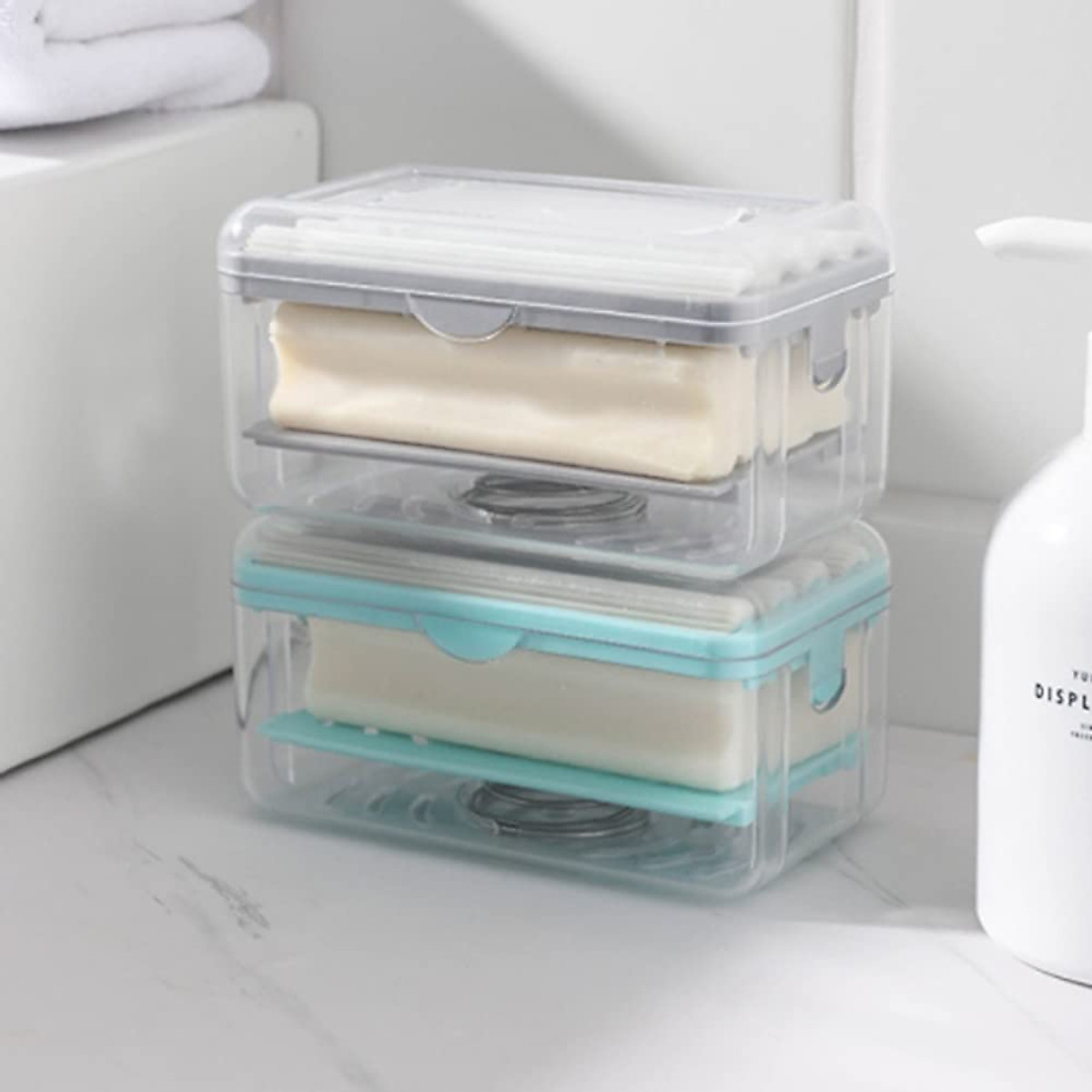 Osuner Multifunctional Bubble Box,Removable Drainers, Dish Foam 2 in 1 Storage Foaming Box,Roller Spring Dish