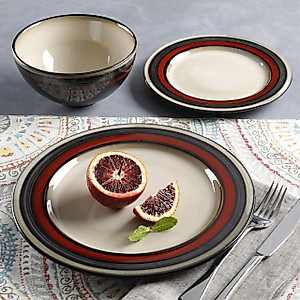 Gibson Elite Everston 12 Piece Dinnerware Set, Red