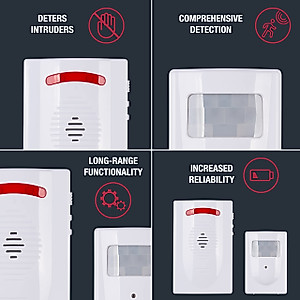 SABRE Driveway Alarm, Wireless Motion Detector Sensor System with Driveway Alert, Weatherproof for Outdoor Security