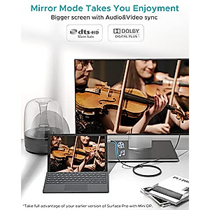 Warrky 4K Mini DisplayPort to HDMI Cable, [Aluminum Shell, Nylon Braided] UHD Thunderbolt to HDMI Cable 6.6ft, Compatible for MacBook Air/Pro, Surface Pro/Dock, Monitor/TV/Projector More- Grey