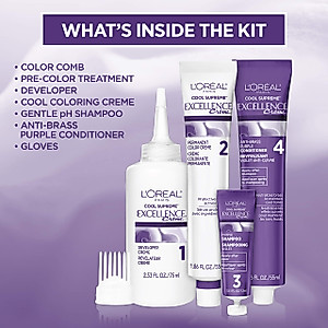 L’Oréal Paris Cool Supreme Permanent Hair Color, Ash Ultra Ash Medium Blonde 8.11, (Pack of 1)