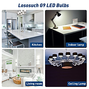 Lososuch G9 Dimmable LED Light Bulb 3W Daylight White 6000K,40W 60W Halogen Equivalent, G9 Bulb 350 LM AC 120V for Chandelier Wall Pendant Ceiling Lighting Lamps No-Flicke,10-Pack