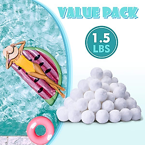 Pool Filter Sponge Balls Sand Pool Filter Media Filters Alternative to Sand and Filter Glass for Swimming Pool Hot Tub Spa Above Ground Pools and Fish Tank (1.5 LBS/ 700 g)