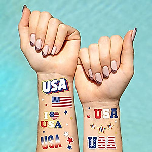 xo, Fetti Fourth of July Decorations Tattoos - 70 styles | Red White and Blue Party Supplies, 4th of July, USA Flag, Memorial Day