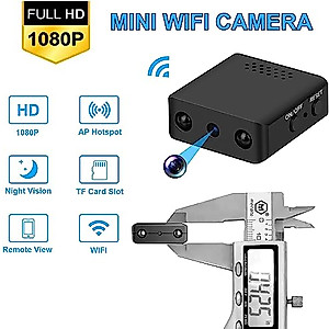 Hidden Spy WiFi Security Camera Wireless Indoor Outdoor Camera Nanny Cam Smart Home Baby Cams Pet Dog Cat Camera Indoor Outdoor Baby Camera 1080P Remote Portable Camera Phone APP Room 1080P Camera