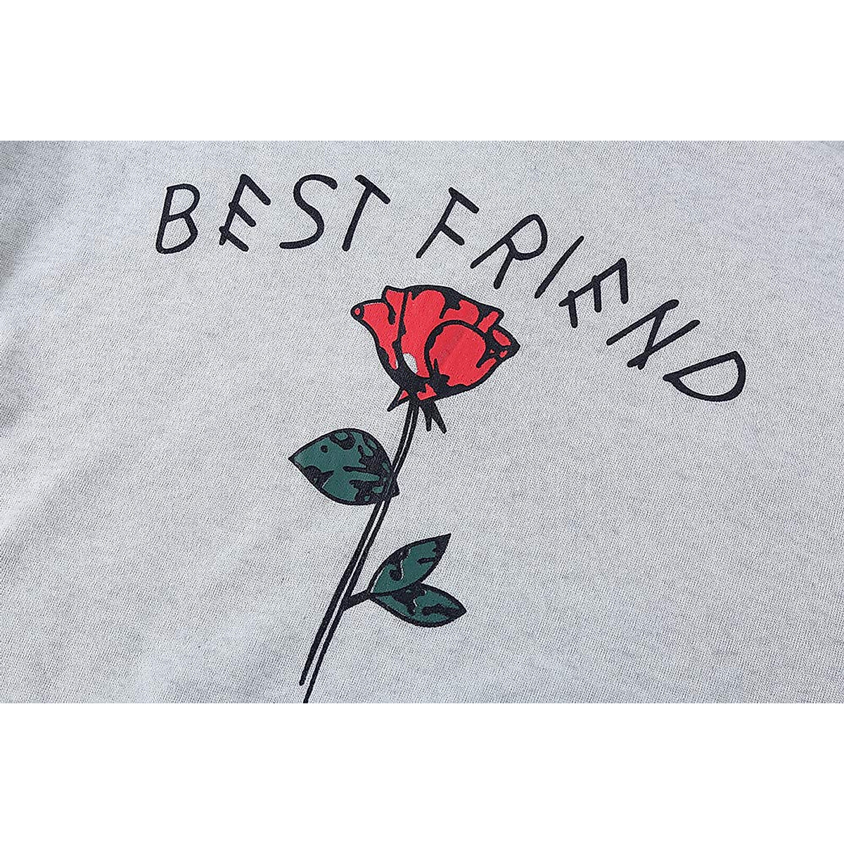 Long Sleeve Casual Hooded Sweatshirt Best Friend Printed Pullover Hoodies Tops Blouse for Women Girls Sisters