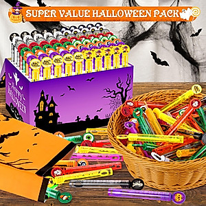 HINZER 80 Pack Halloween Party Favors Mini Bubble Wands Halloween Toys Gift for Kids Halloween Treats Non Candy Goodie Bag Fillers Pinata Stuffers Classroom Prizes Bubble Maker Toys for Boy Girl Kid