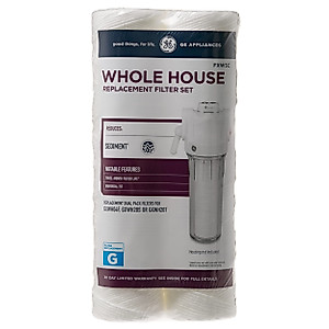 GE FXWSC Whole House Water Filter | Replacement for Water Filtration System | NSF Certified: Reduces Sediment, Rust & Other Impurities from Water | Replace Every 3 Months for Best Results | 2 Filters
