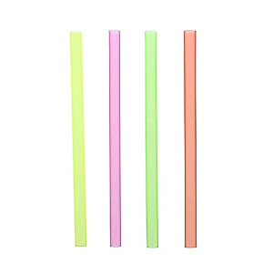 AmerCareRoyal 8.5" Colossal Unwrapped Neon Straws, Assorted Colors, Case of 2,000