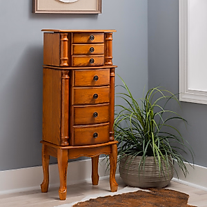 Powell Furniture Powell Jewelry Armoire, Distressed Woodland Oak Black Lining