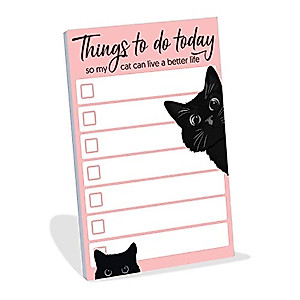 Funny Cat Small to Do List Sticky Notes | Things to Do Today So My Cat Can Live a Better Life | Black Cat Humor Notebook Notepad Note Card for Cat Lover Gift| 50 Pages 4x6" by DAILY RITMO