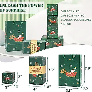 iYanoc Surprise Gift Box Explosion，Surprise Box Gift Box For Money，Funoio Gift Boxes, Funoio Surprise Gift Box Christmas, Pop Up Money Box For Cash Gift, Surprise Gift Box Set (12 Bounces)(Red)