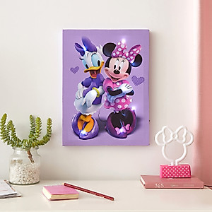 Idea Nuova Disney Minnie Mouse Canvas LED Wall Art,Childrens Wall Hanging Décor,11.5"x15.75"