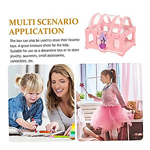 Operitacx Girl 3pcs Box Treasure Chest Pink Storage Box Plastic