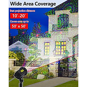 Lunhoo 16 Patterns Christmas Moving Laser Lights, RGB Outdoor Laser Projector, Garden Christmas Decorative Lights for Indoor, Outdoor, Home, Garden