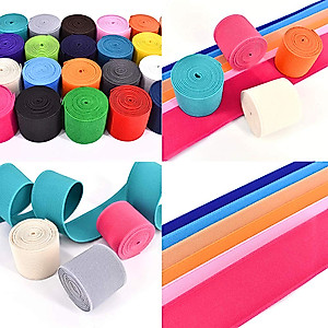 1 Roll Flat Elastic Cord 1.5-Inch Wide by 3-Yard Double-Side Twill Elastic Band(#19 Rose Red)