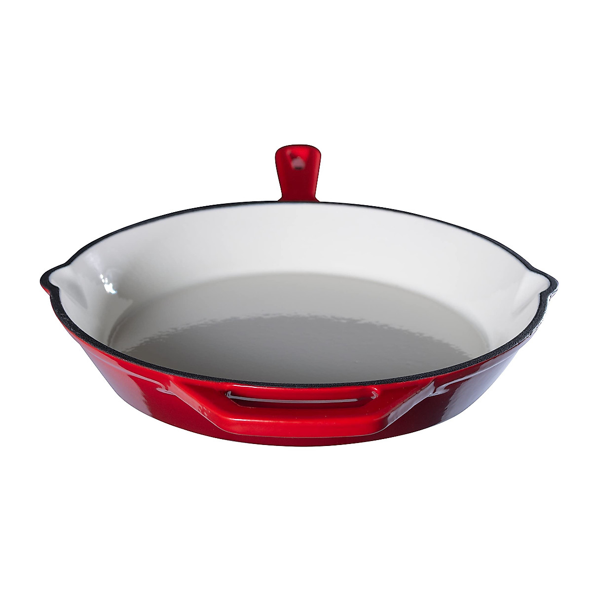 Eternal Living Enameled Cast Iron 10" Skillet Fry Pan Red