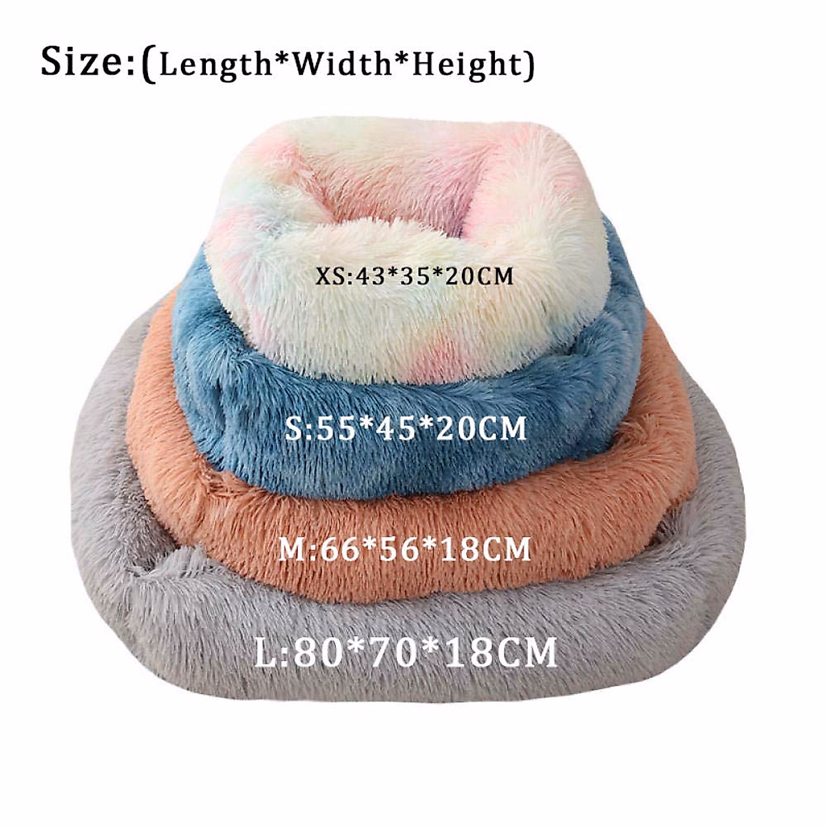 Bed Light Brown Plush Square Beds for Small Medium Large Dogs Super Soft Winter Warm Sleeping Mats for Cats 1Pcs S