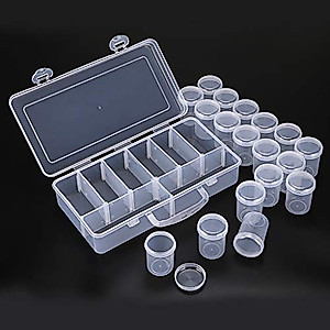 Hipiwe 18 Grids Diamond Painting Box Case - 5D Diamond Embroidery Kit Accessory Organizer,Plastic Jewelry Earring Beads Sewing Pills Storage Container