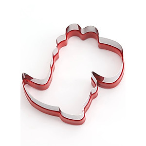 Dinosaur Cookie Cutter 5“, Dinosaur Biscuit Cutter, Cookie Cutter for Baking, Cookie Cutter for Kids, Metal Cookie Cutter Coated with Red Top Rubber for Protection