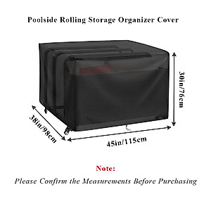 Generic Poolside Float Storage Organizer Cover, Outdoor Waterproof Rattan Caddy Cover, All Round Protective Cover for Wicker Patio Pool Float Holder Storage Rack, Black, JJ202407120844B