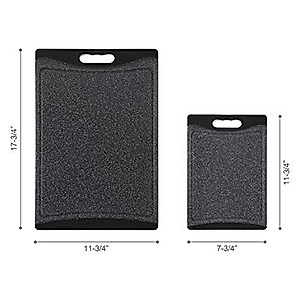 Home & Kitchen Essentials Cutting Boards, Extra Large (17.75" x 11.75") and Medium (11.75" x 7.75"), Reversible, Marble Granite Gray, BPA Free, Dishwasher Safe, Easy-Grip Handle and Non-Porous