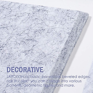 Jardeon Sound Proof padding Large Acoustic Panels Silver Gray Sound Absorber Decoration Wall Panels, Beveled Edge, 16'' X 16'' X 04'', 6 Pack