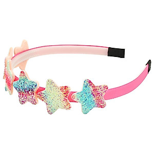 XIMA Glitter Heart Girls Headbands Rainbow Star Hariband for Children Girls Hair Accessories Pack of 8