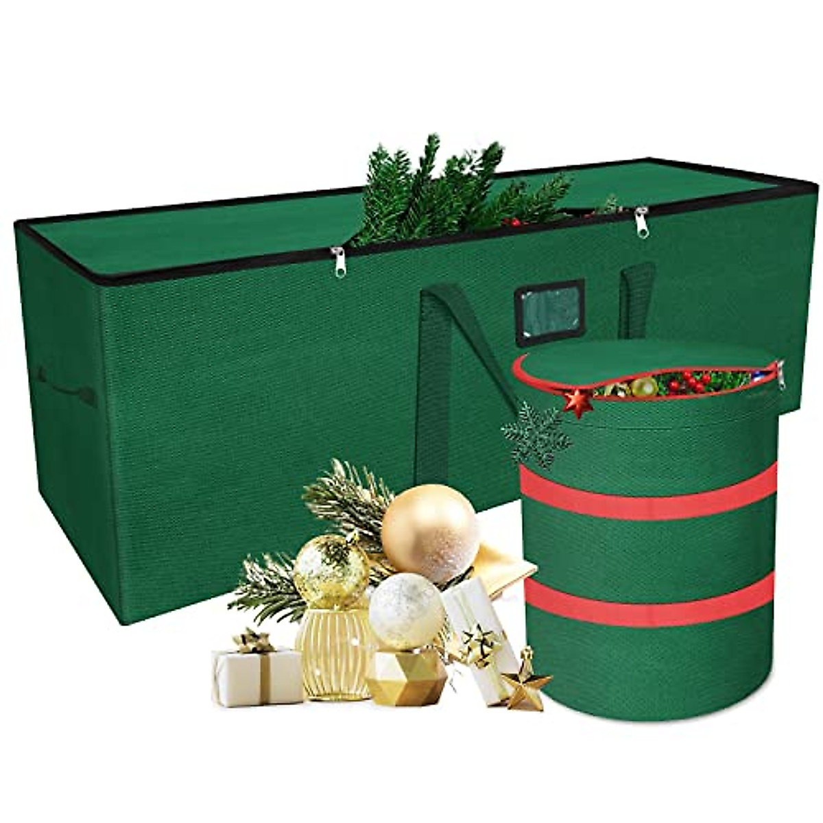 Paerduo Christmas Tree Storage Bag - Fits Up to 7.5 Ft. Tall Disassembled Tree - 20" Height X 15" Wide X 48" Long - Durable 600D Oxford Material- Heavy Duty Xmas Storage Container