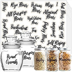 Megavava 266 Pantry Labels+15 Blank Labels 266 Kitchen Pantry Names – Food Label Sticker, Water Resistant Pantry Labels for Containers, Jar Labels Pantry Organization and Storage