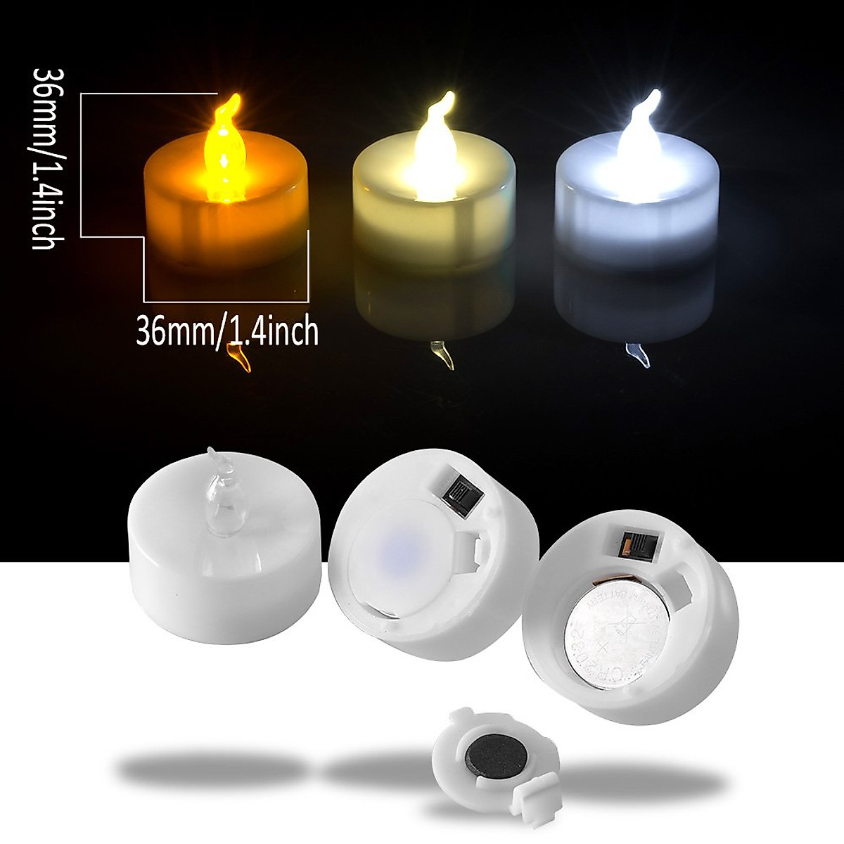AGPtEK Tea Lights,100 Pack Flameless LED Candles Battery Operated Tealight Candles No Flicker Long Lasting Tealight for Wedding Holiday Party Home Decoration(Cool White)