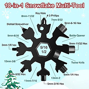 Snowflake Multi Tool,18-In-1 Stainless Steel Snowflake Multitool,Snowflake Wrench/Beer Bottle Opener with Key Ring,Outdoor Durable and Portable for Fathers Men Christmas Gift(6Packs)