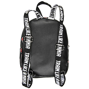 Naruto Akatsuki Sasuke Red Cloud Anti Leaf Faux Saffiano Leather Mini Backpack Bag